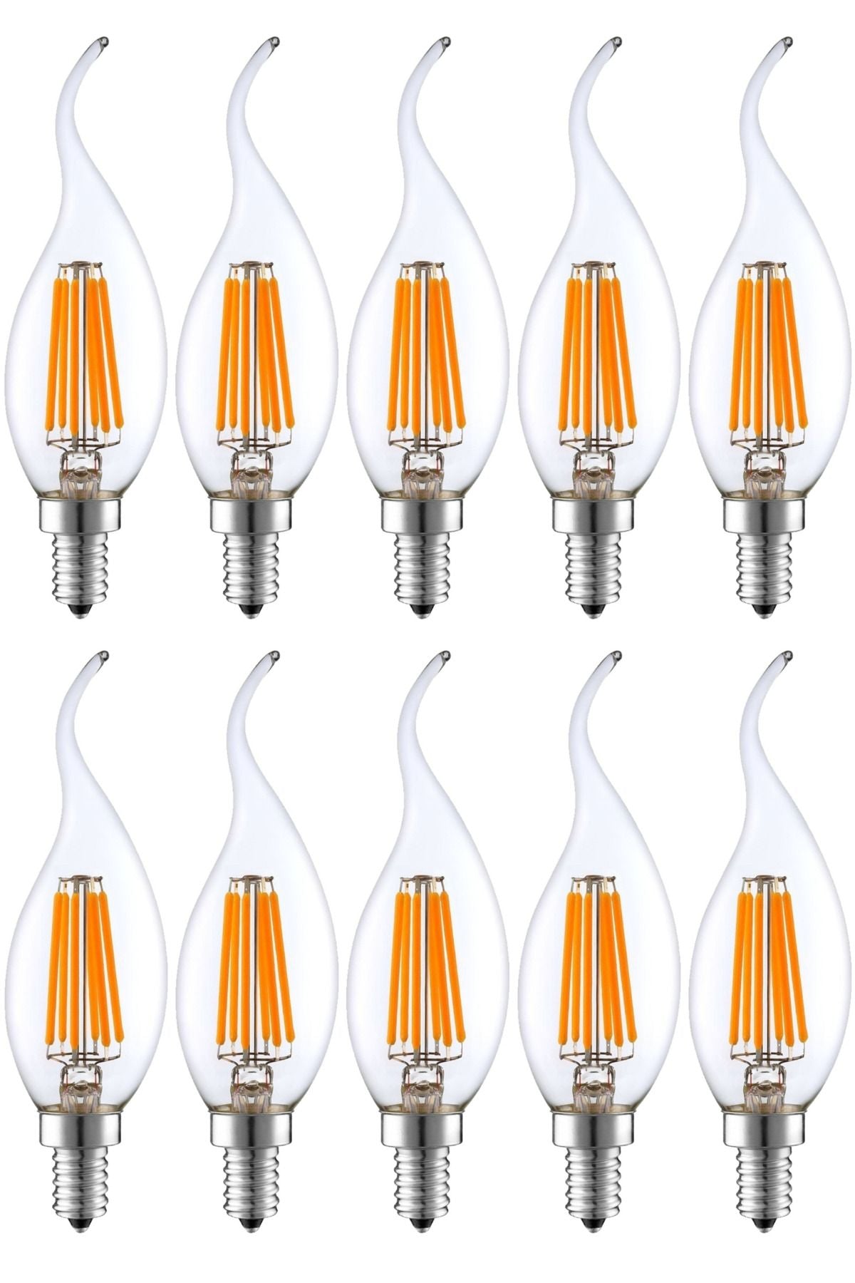Rustik E14 LED Ampul Kıvrık Uç 6W 3000K Gün Işığı 10'lu ERD-83 ...